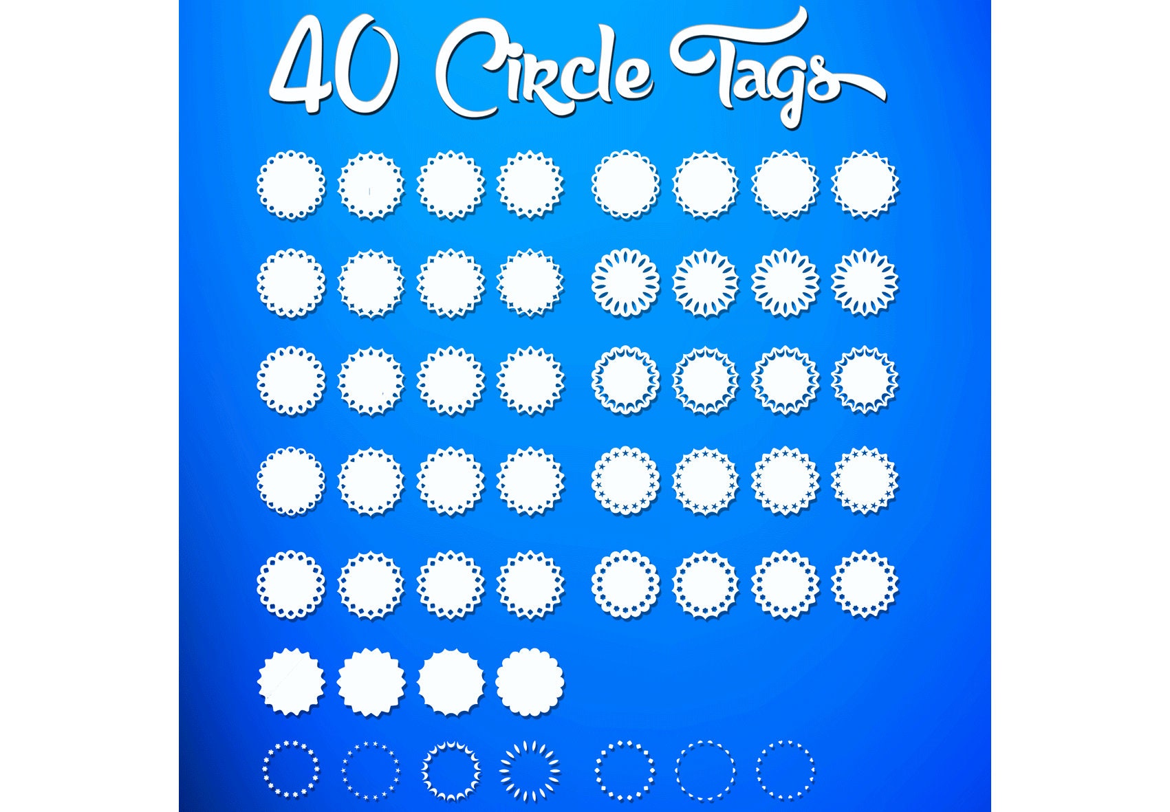 Buy 40 CIRCLE TAGS TEMPLATE Instant Download Svg Eps Pdf Png Studio Dxf ...