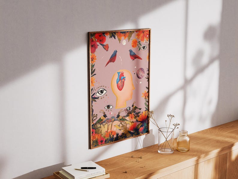 Surrealist Poster With Anatomical Heart and Nature | Digital ...