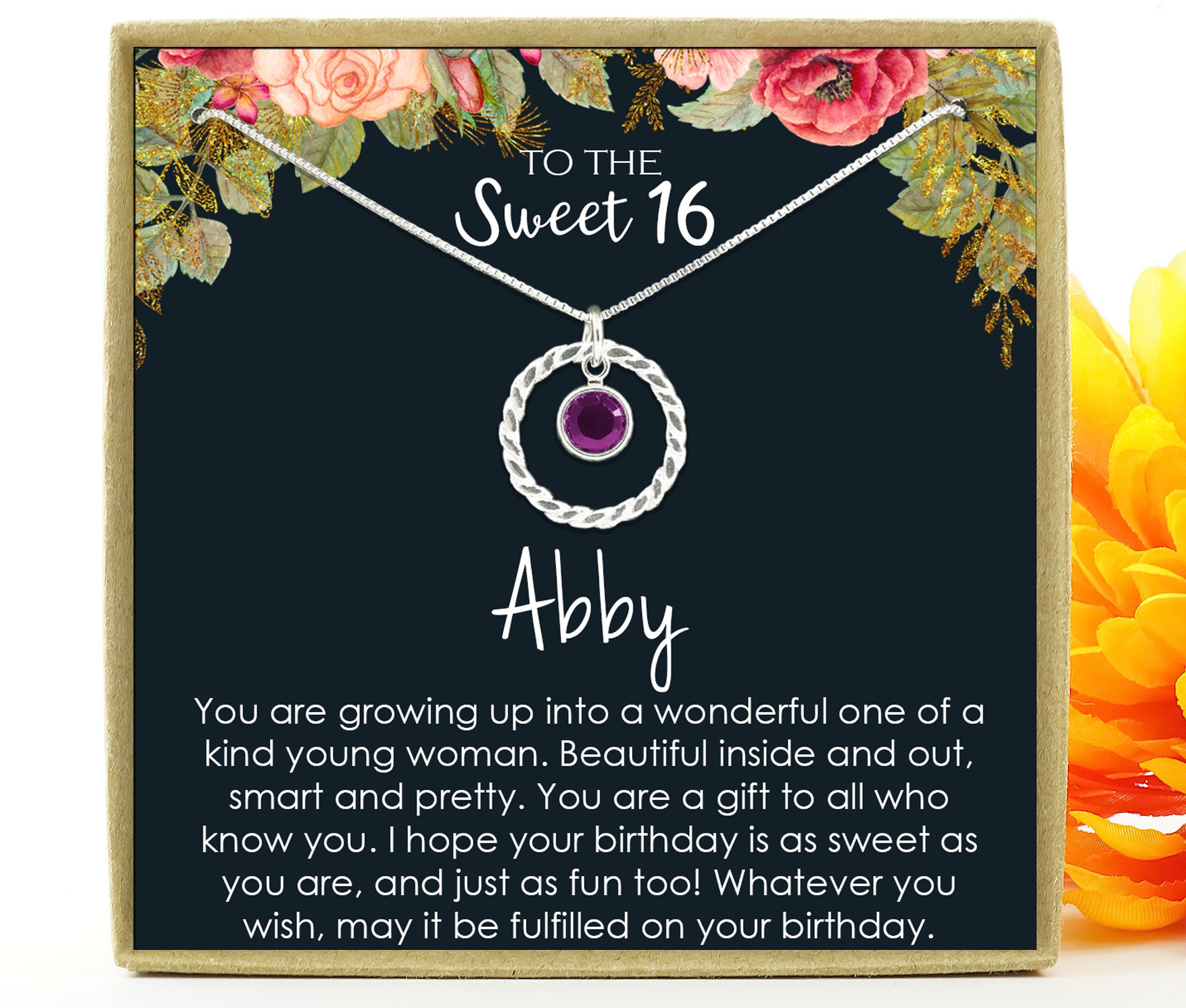 Sweet 16 gift 16th birthday gift girl necklace sweet 16 | Etsy