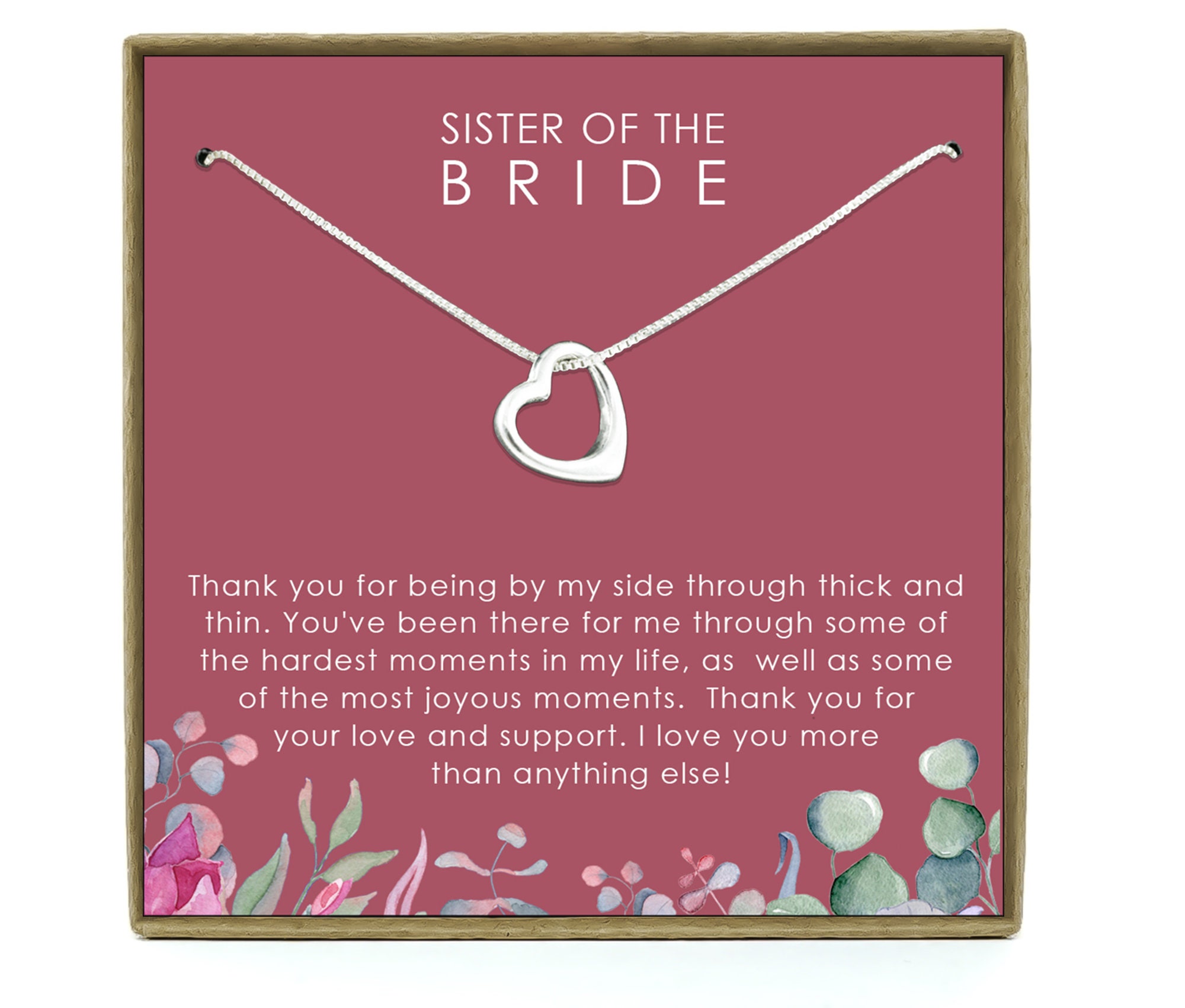 Sister of the Bride Gift, Sister Wedding Gift, Sister Maid of Honor ...