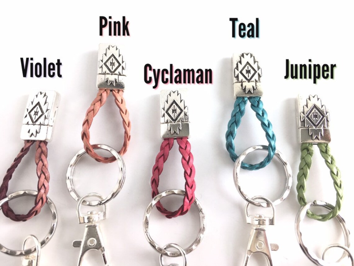 Braided leather lanyard detachable magnetic id name badge and | Etsy