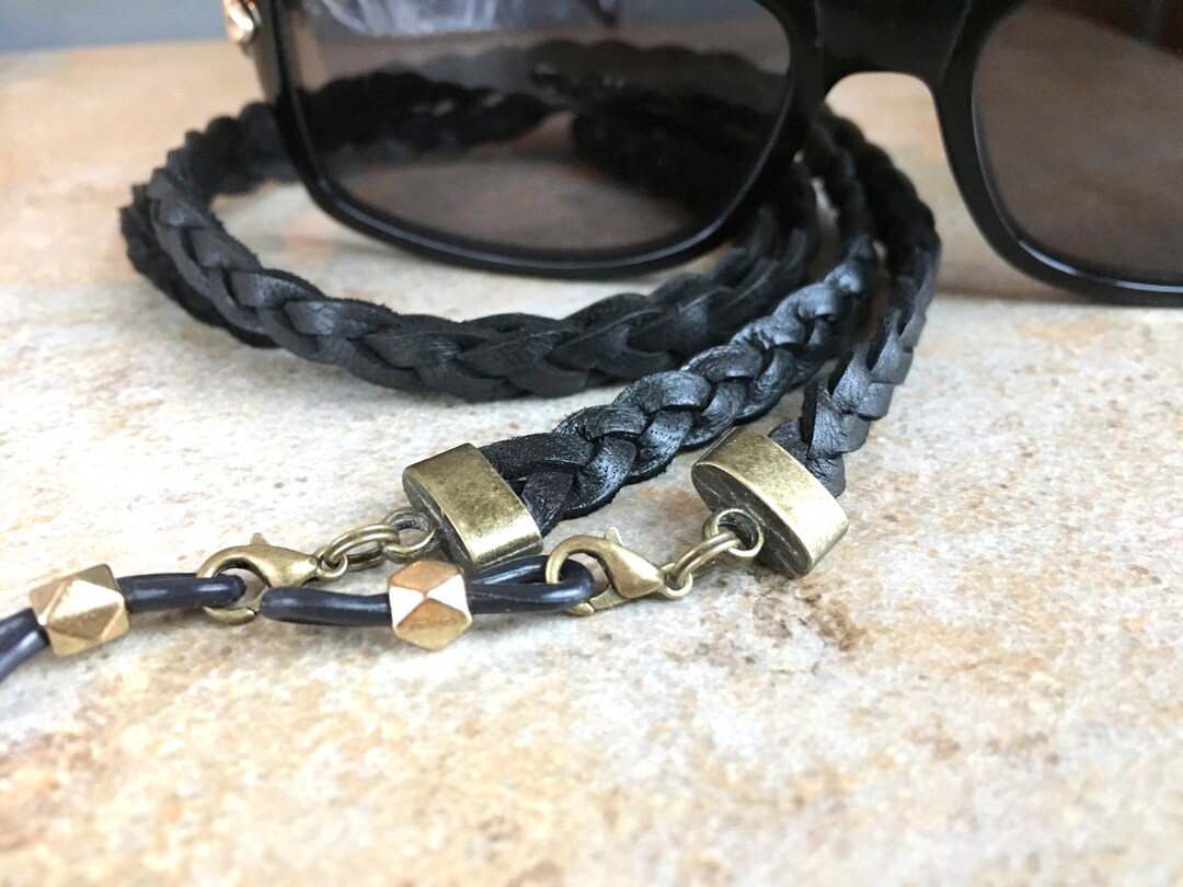 Hand Braided Leather Eyeglass Chain Eye Glasses Sunglasses Etsy