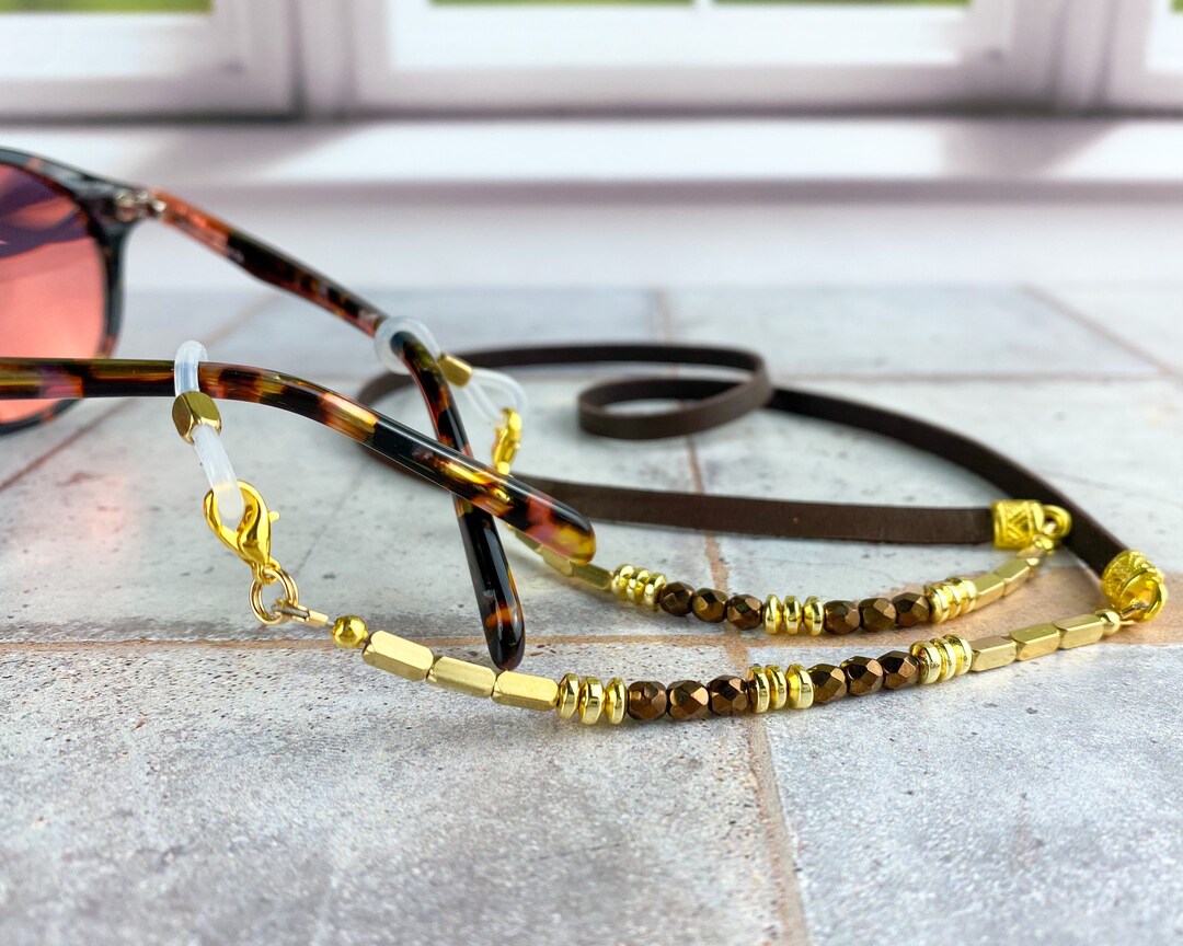Chain Strap Cords for Sunglasses. Womens Gold Eyeglass Chain Brass ...
