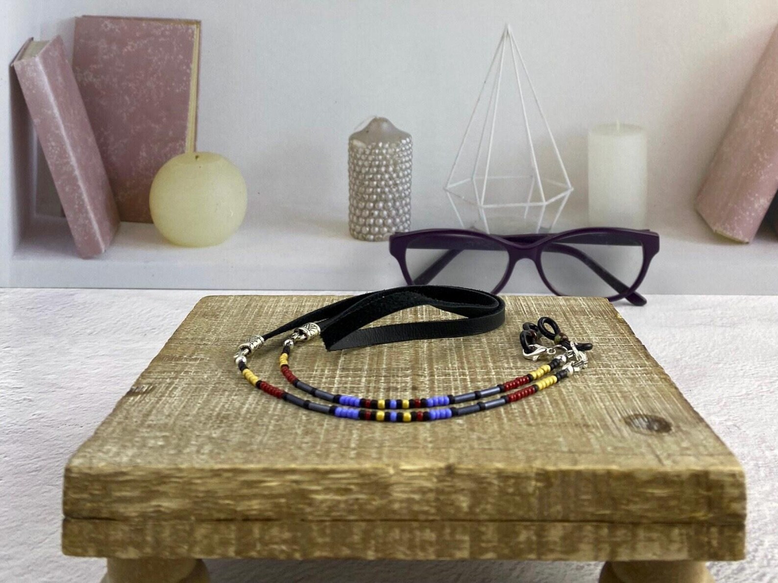 Leather Cords for Sunglasses Eyeglasses and Readers. Beaded Minimalist ...