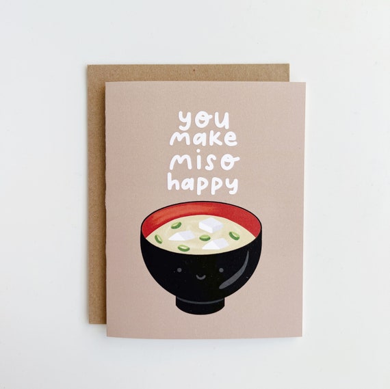 You Make Miso Happy Love Card Anniversary Card Friendship | Etsy