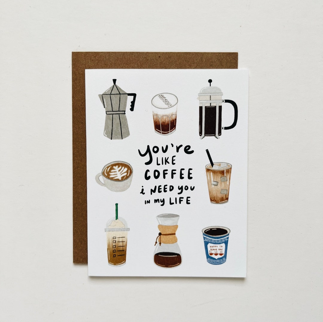You're Like Coffee - Love Card, Friendship Card - Etsy