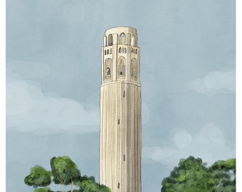 Bay and Coit Tower, Telegraph Hill San Francisco, California-koking ...