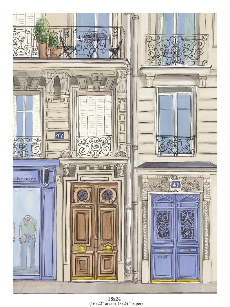 Paris Doors and Windows View Wall Art - Etsy