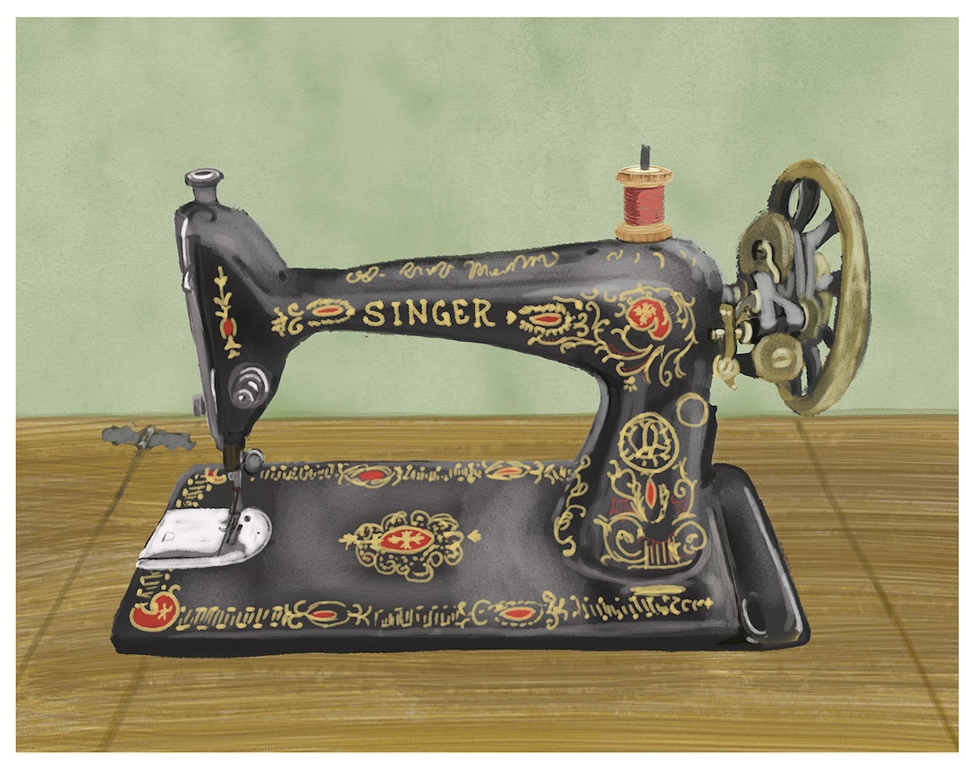 Vintage Sewing Machine Print, Illustration Wall Art Matted Print - Etsy