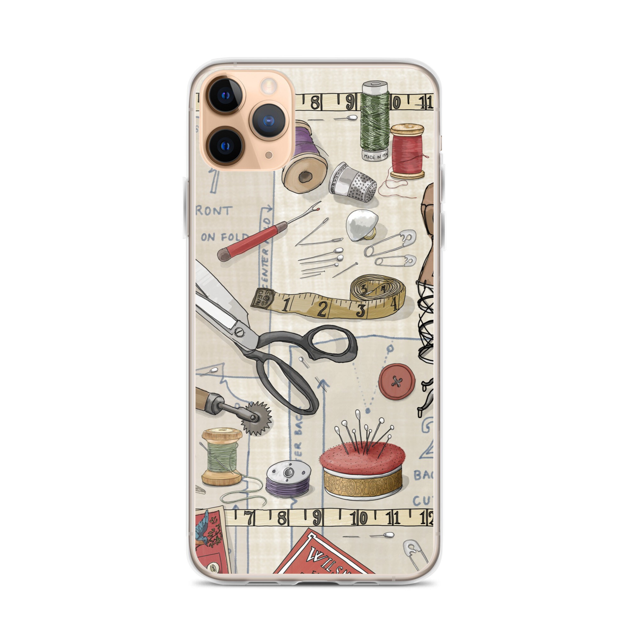 Sewing Themed Clear Case for Iphone® - Etsy
