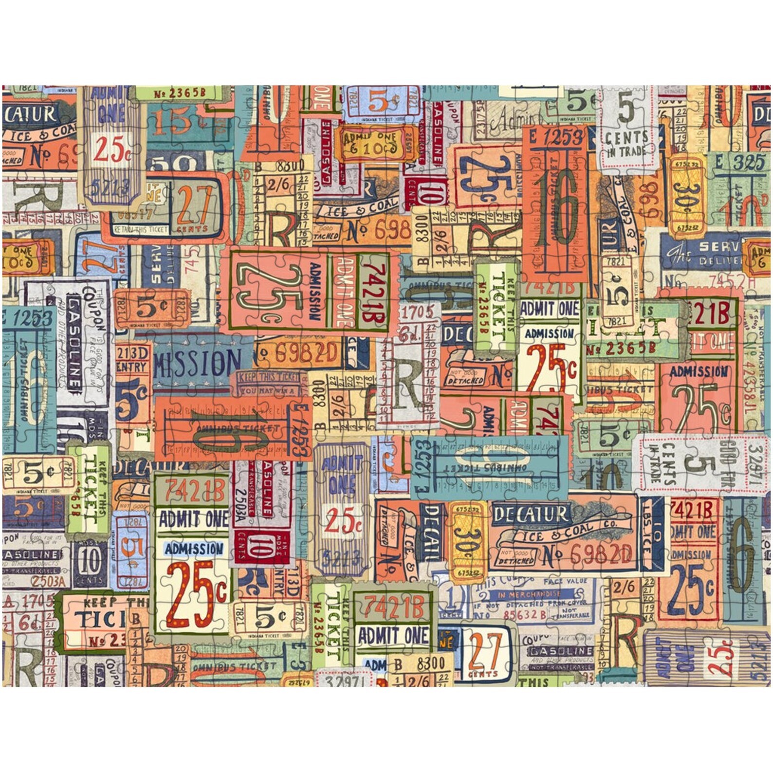 Vintage Tickets Puzzle - Etsy