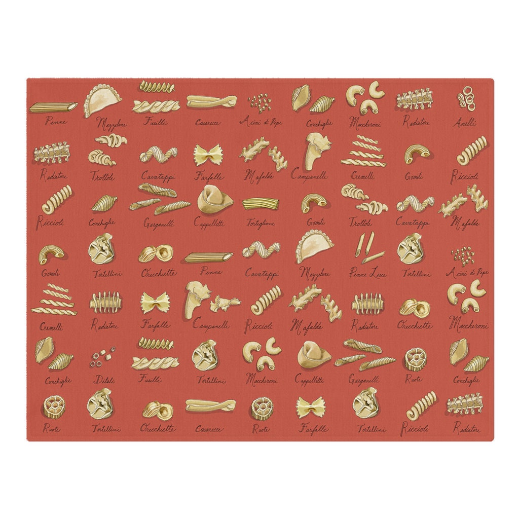 Italian Pasta Shapes Woven Placemats Tomato Red B - Etsy