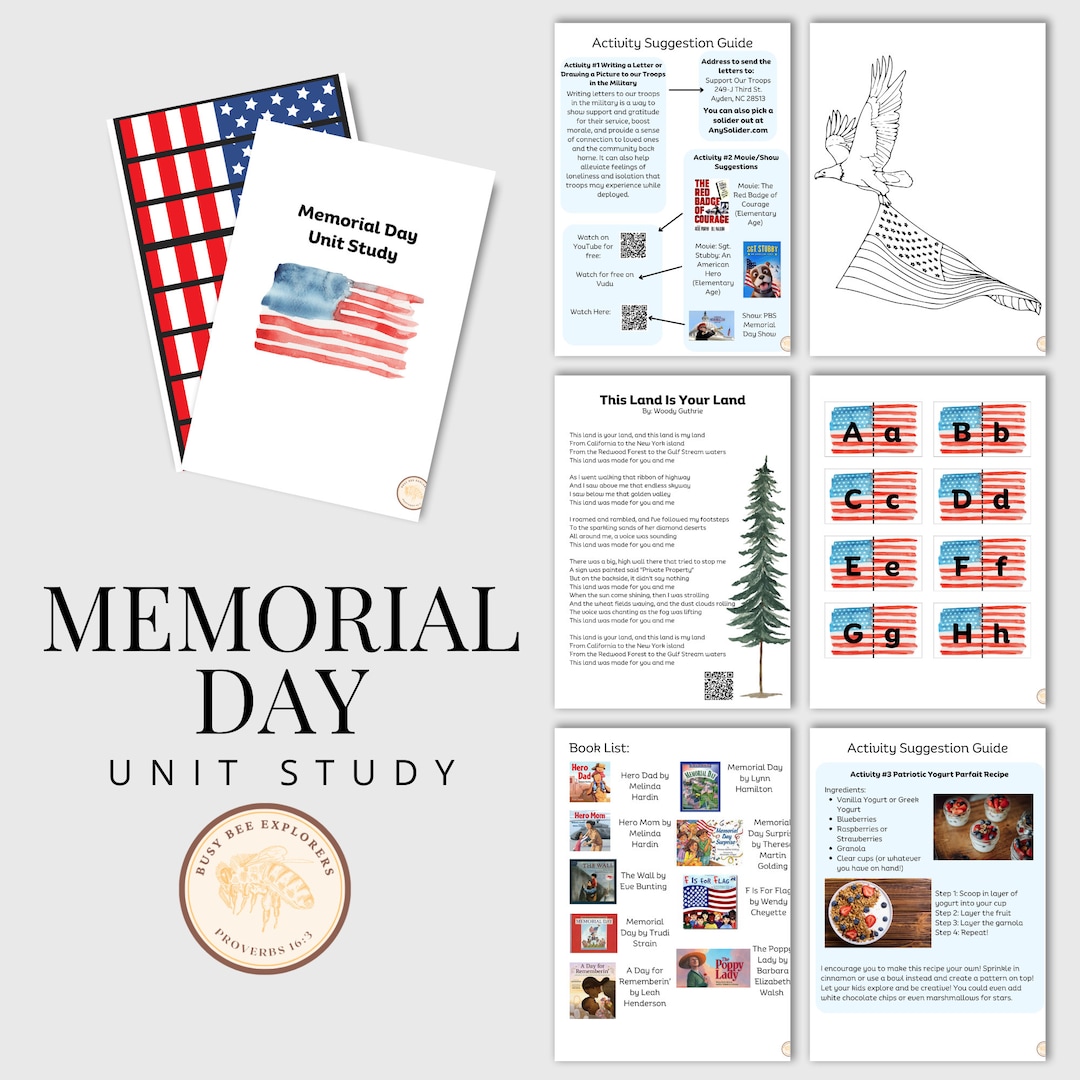 Memorial Day Unit Study - Etsy