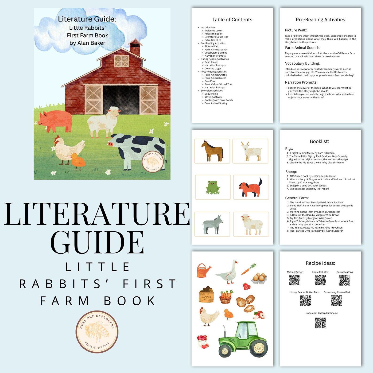 Literature Guide: Little Rabbits' First Farm - Etsy