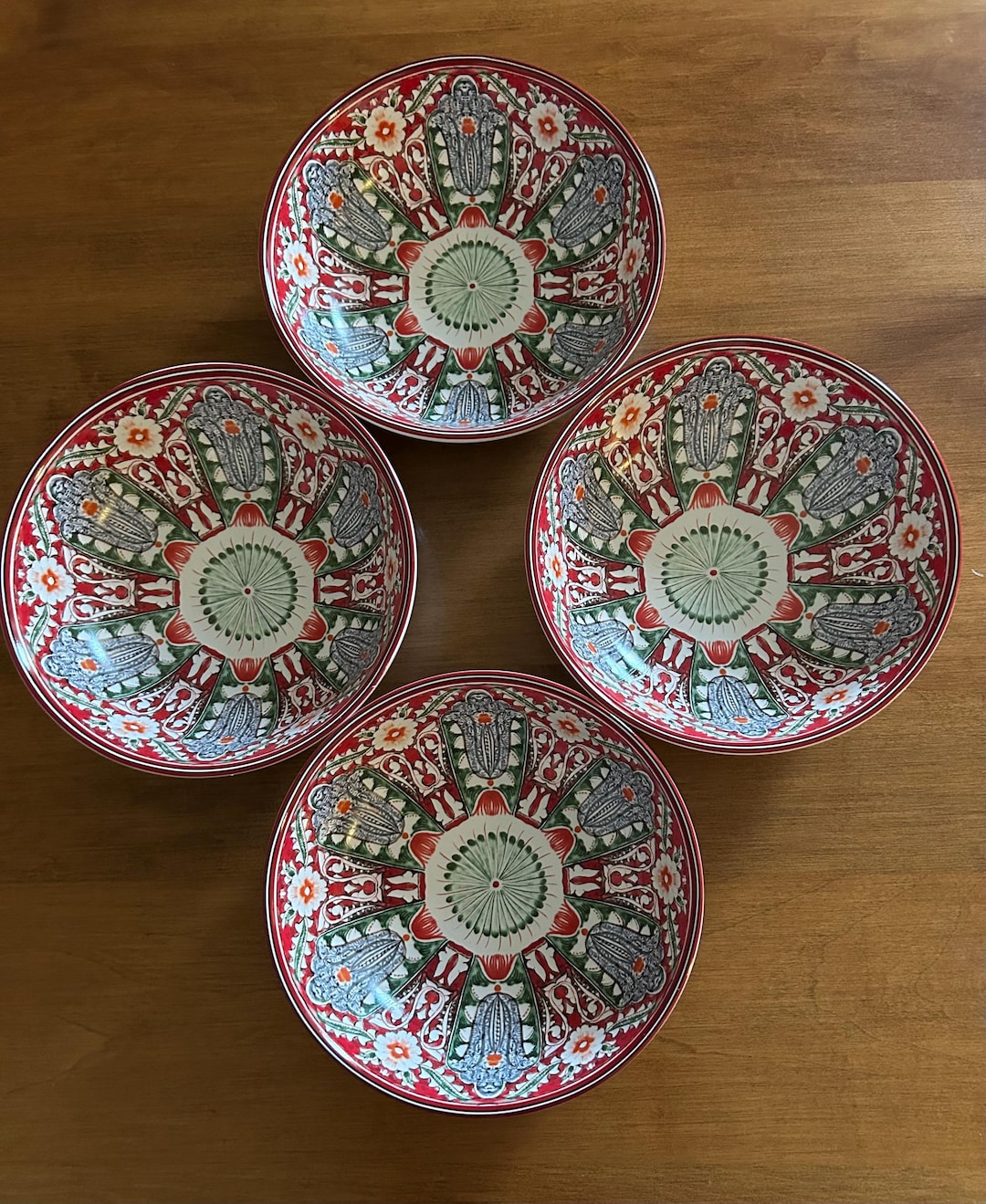 Pottery Barn Mezze Red Cereal Soup Bowls Set of 4 Bowls - Etsy