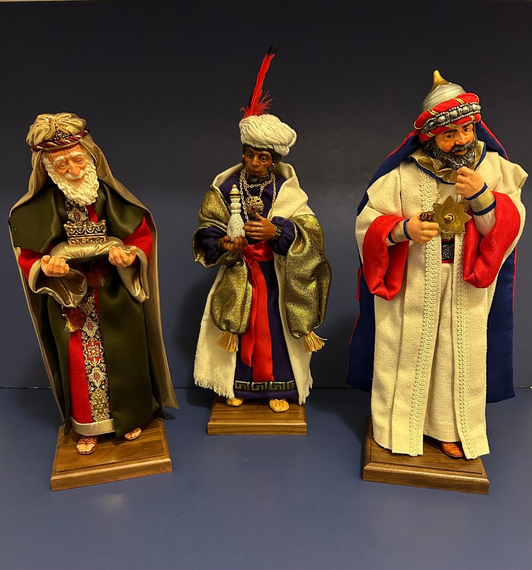 3 Simpich Character Dolls Nativity Three Kings Wisemen Simpich Doll ...