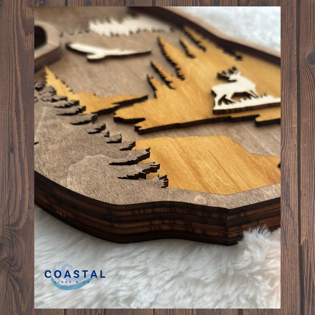 3D Deer Layered Deer Head | Wooden Layer Decor | Wood Cutout | Laser ...