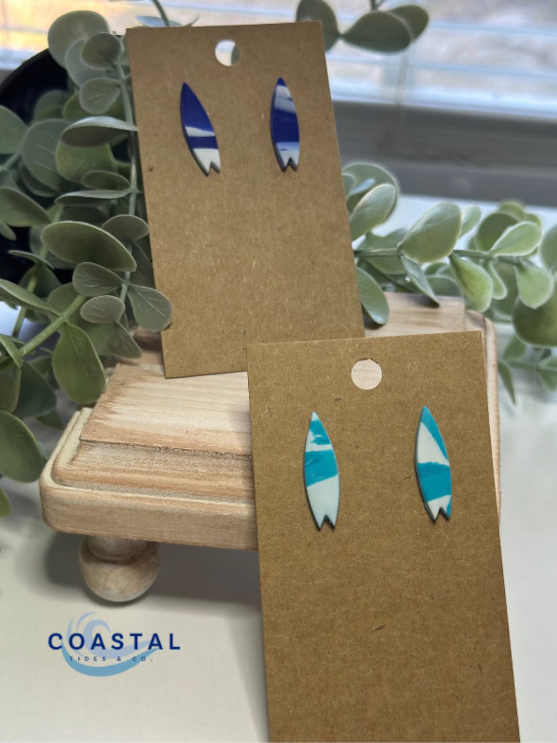 Handmade Polymer Clay Surfboard Studs | Lightweight Beach Earrings - Etsy