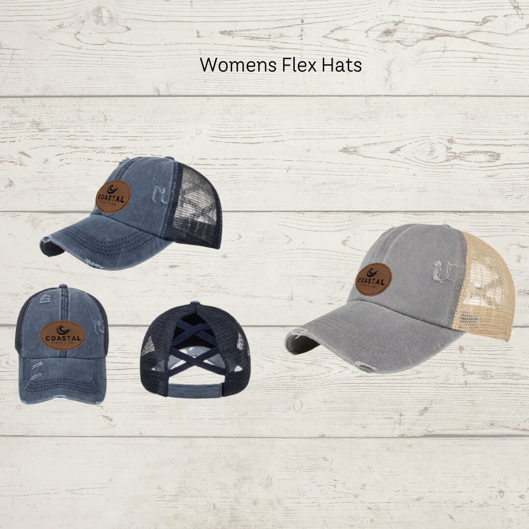Coastal Tides & Co. Merch Line Women's Flexable Hat Leather Patch ...