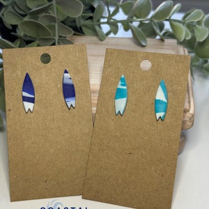 Handmade Polymer Clay Surfboard Studs | Lightweight Beach Earrings - Etsy