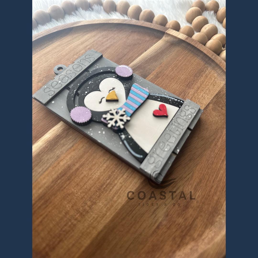 Wood Pallet Ornament Gift Card Holder | Christmas Ornament | Penguin ...