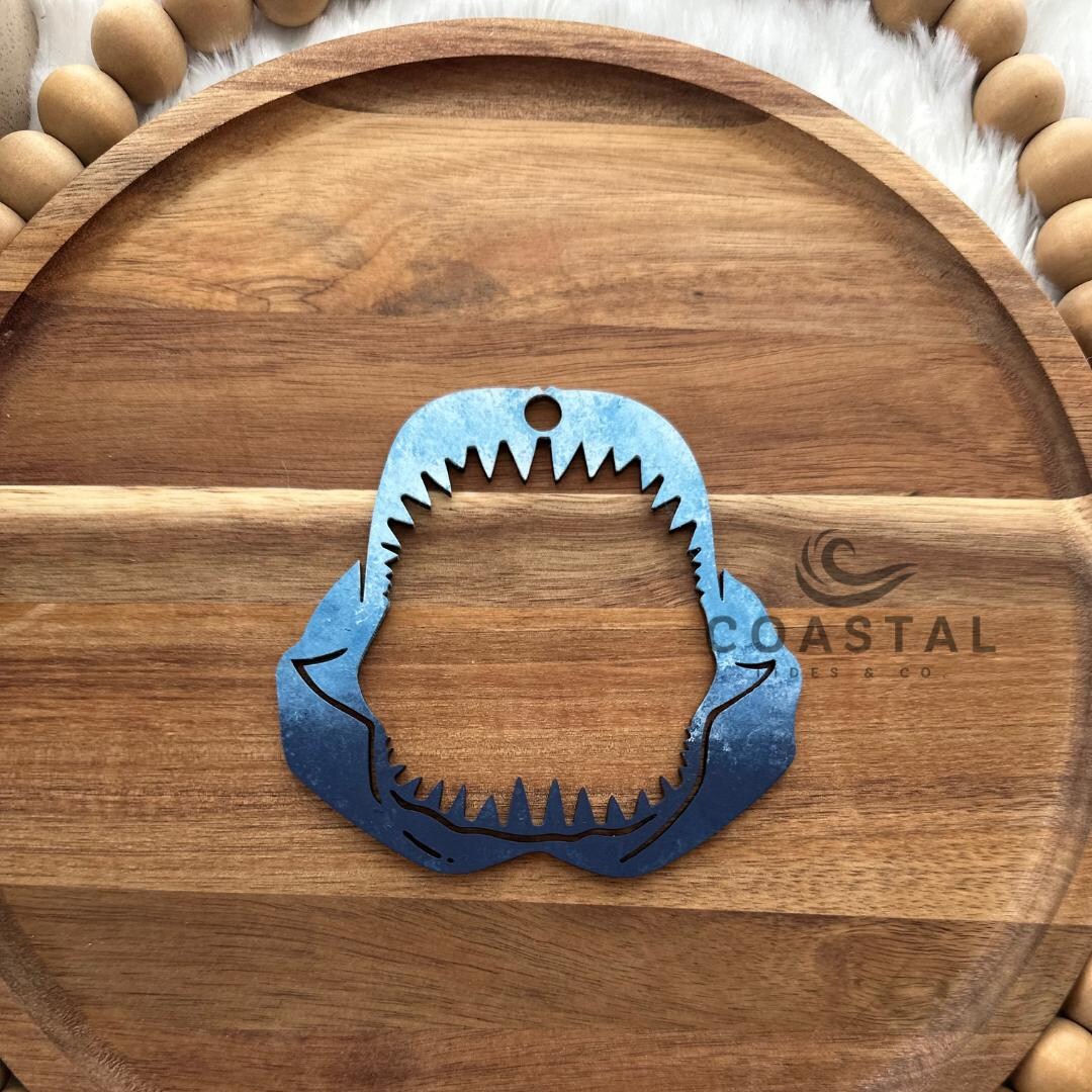 Wood Shark Jaw Ornament | Shark Jaw Ornament | Shark Gift Tag | Holiday ...