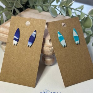 Handmade Polymer Clay Surfboard Studs | Lightweight Beach Earrings - Etsy
