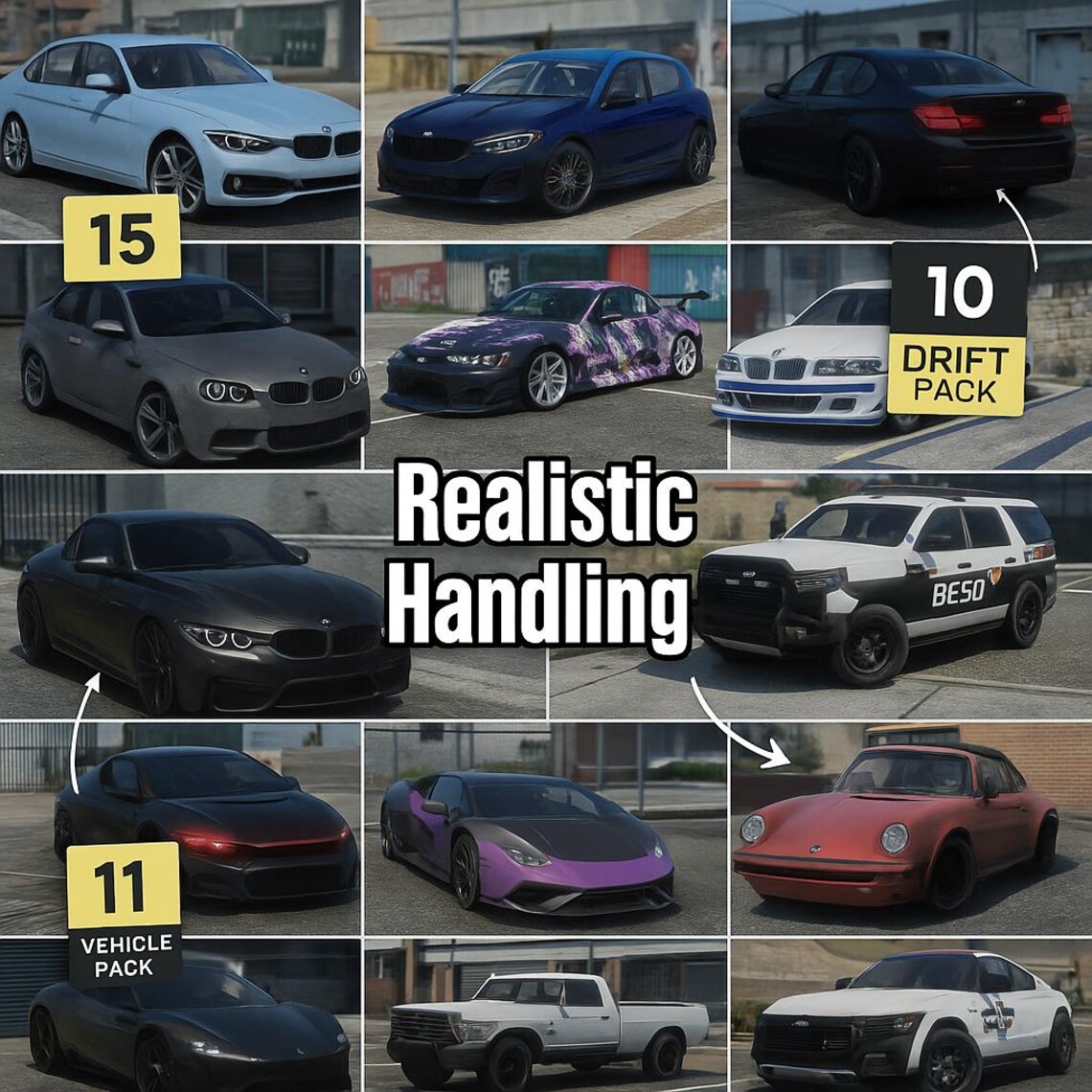 FIVEM 450+ Debadged Car Pack | Fivem Cars | Fivem Vehicles | Fivem Custom Cars | Fivem Truck ...