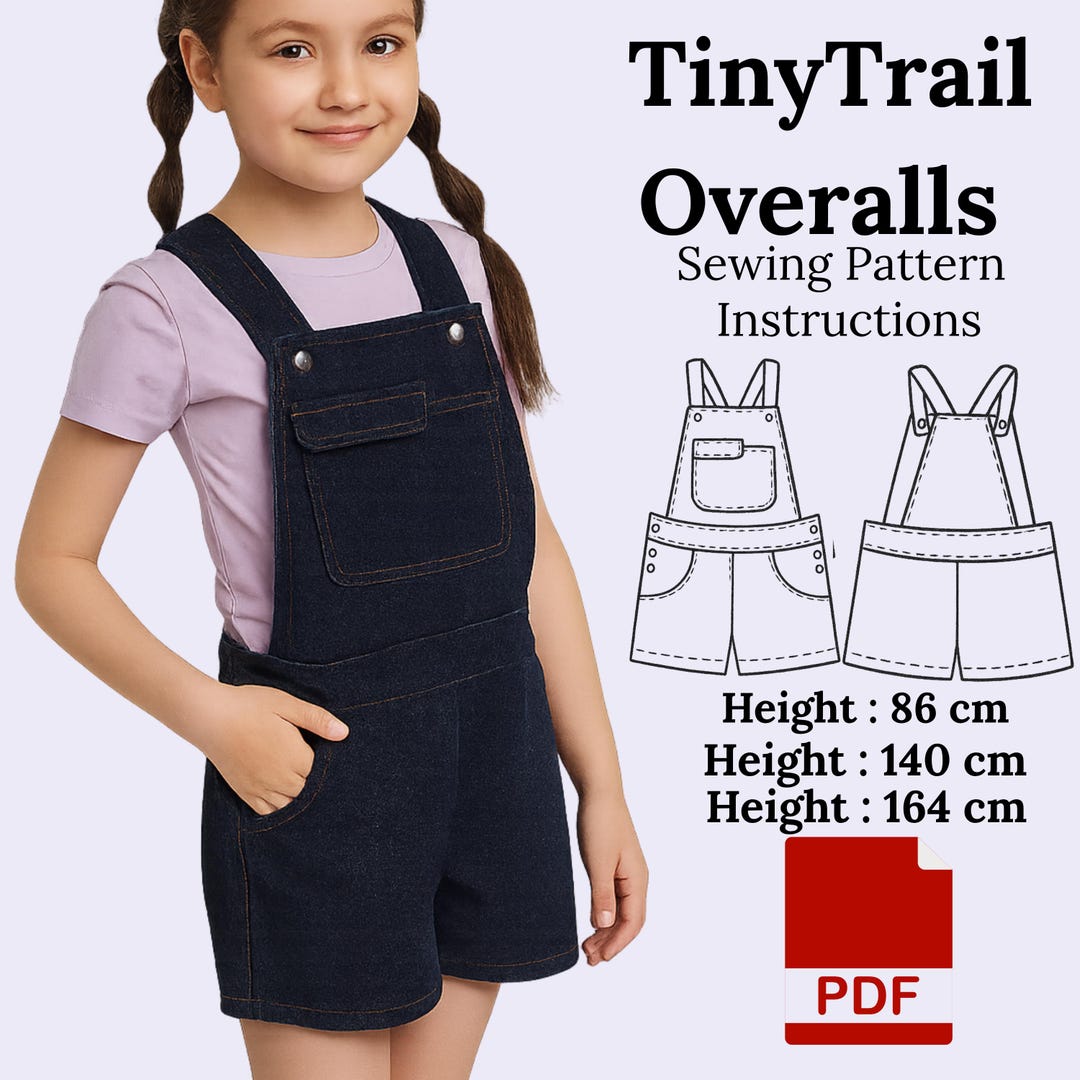 Kids Dungarees PDF Sewing Pattern: Tinytrail Overalls (A4 Printable) - Etsy