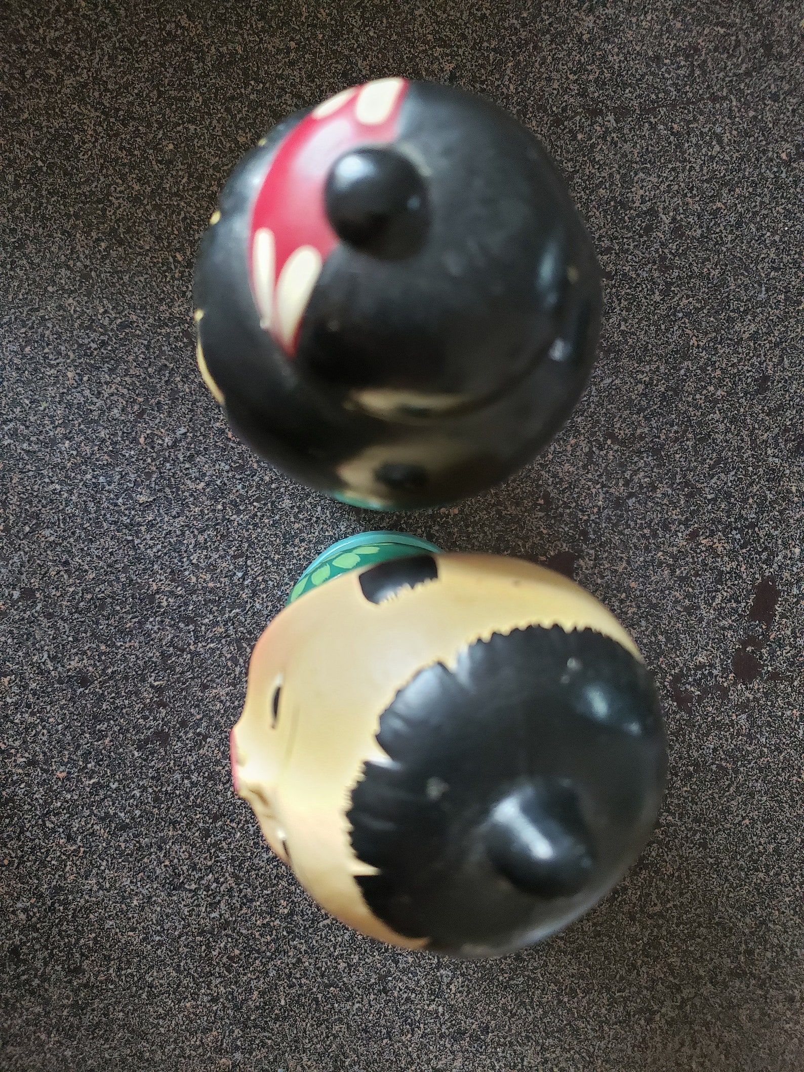 Vintage Pair Chalkware Japanese Bobble Heads / Boy Girl Magnetic Lips ...
