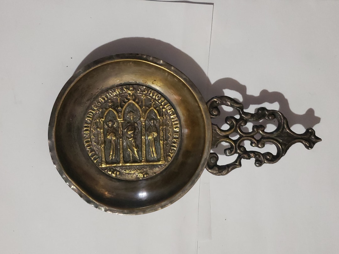 Antique Small Church Collection Plate, Offering Bowl, Metal Brass ...