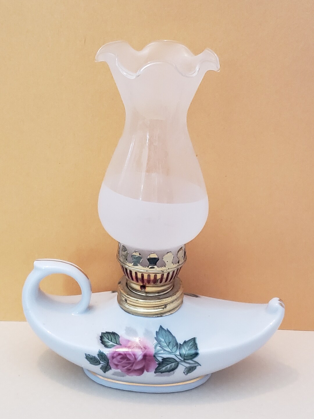 Pink Rose Aladdin Style Ceramic Oil Lamp Made in Japan NOTE: NO WICK - Etsy