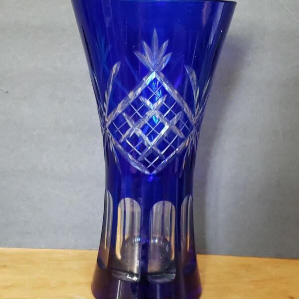 Cobalt Blue Crystal Vase - Etsy