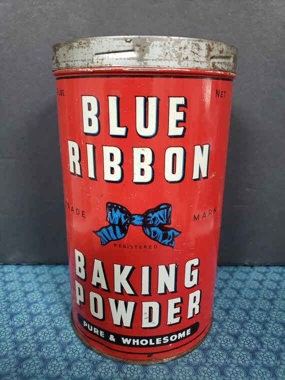 Blue Ribbon Baking Powder Collector Tin / LARGE 3lbs Baking | Etsy