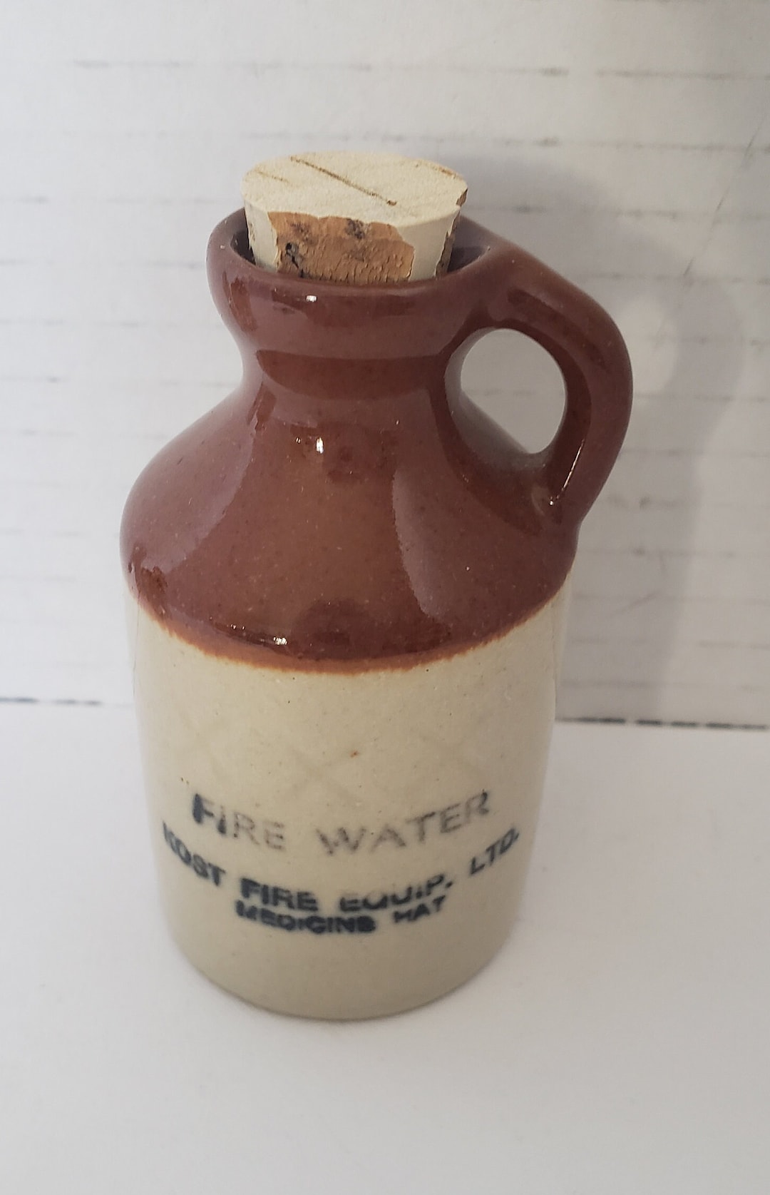 Mini Stoneware Whiskey Jug Crock, Cute Farm House Decor, Kost Fire ...