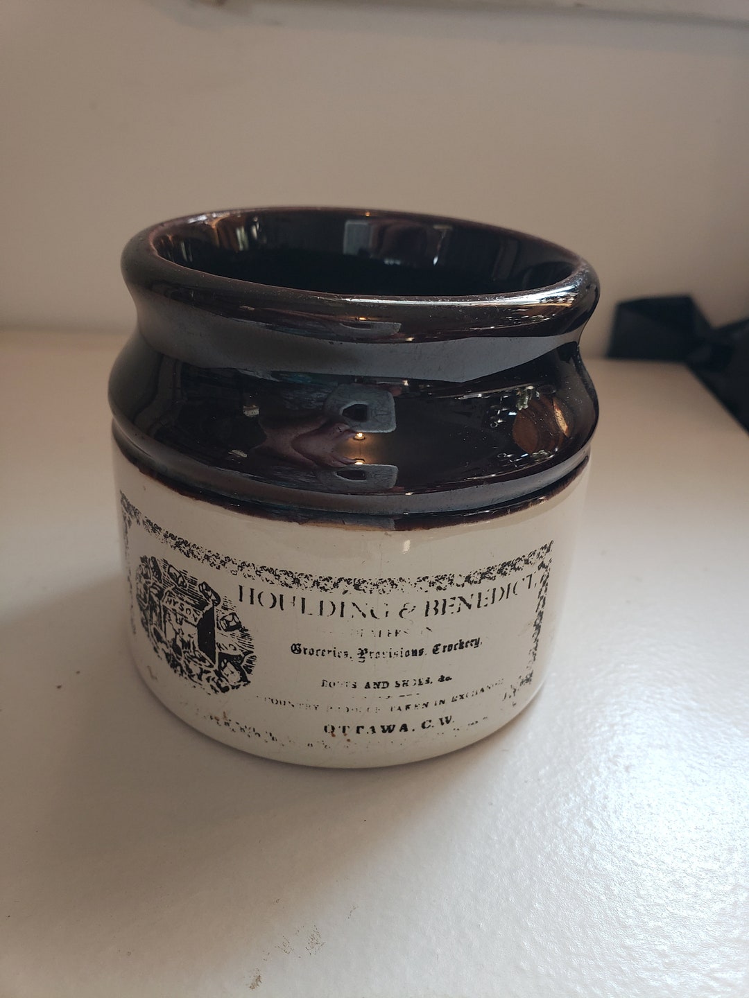 Beauce Abenakis Pottery Houlding & Benedict Crockery Jar, Farm House ...