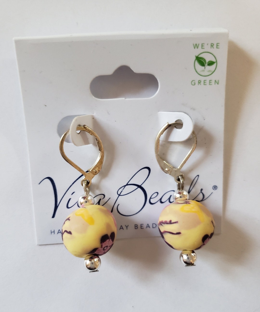 VIVA Bead Handmade Clay Bead Earrings, Viva Beads Silk Chiffon, Pinks ...