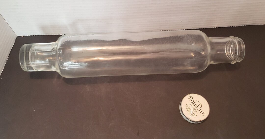 Vintage ROLL-RITE Clear Glass Rolling Pin, Closed End Glass Rolling Pin ...