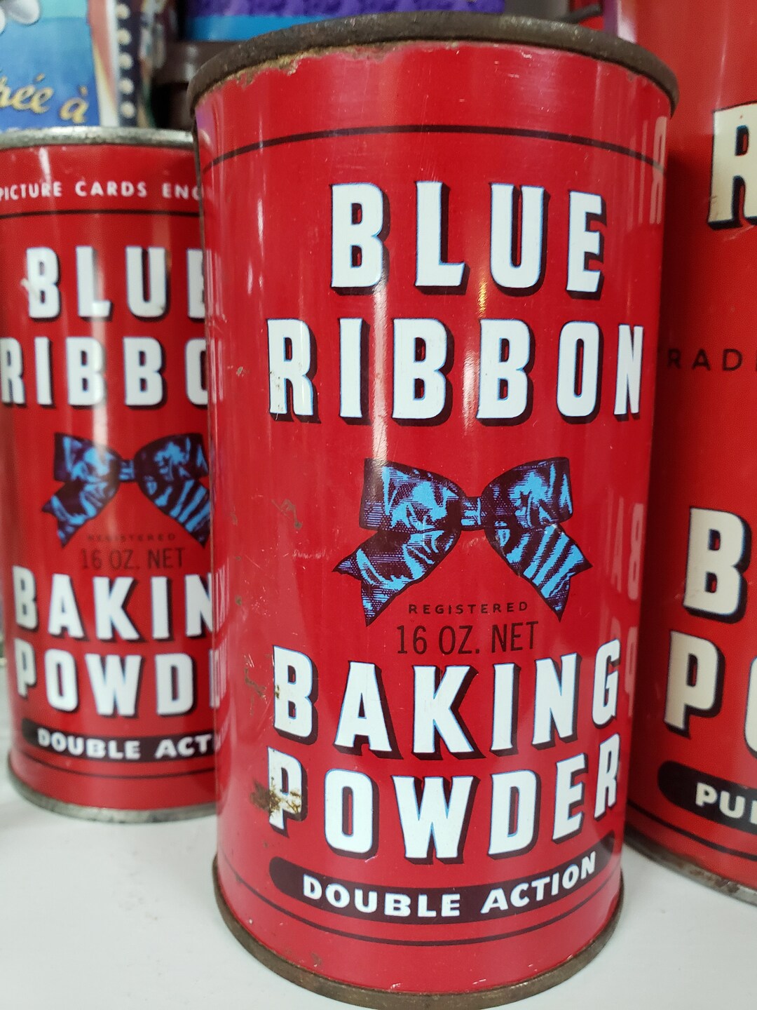 Blue Ribbon Baking Powder Collector Tin / LARGE 3lbs Baking Powder ...