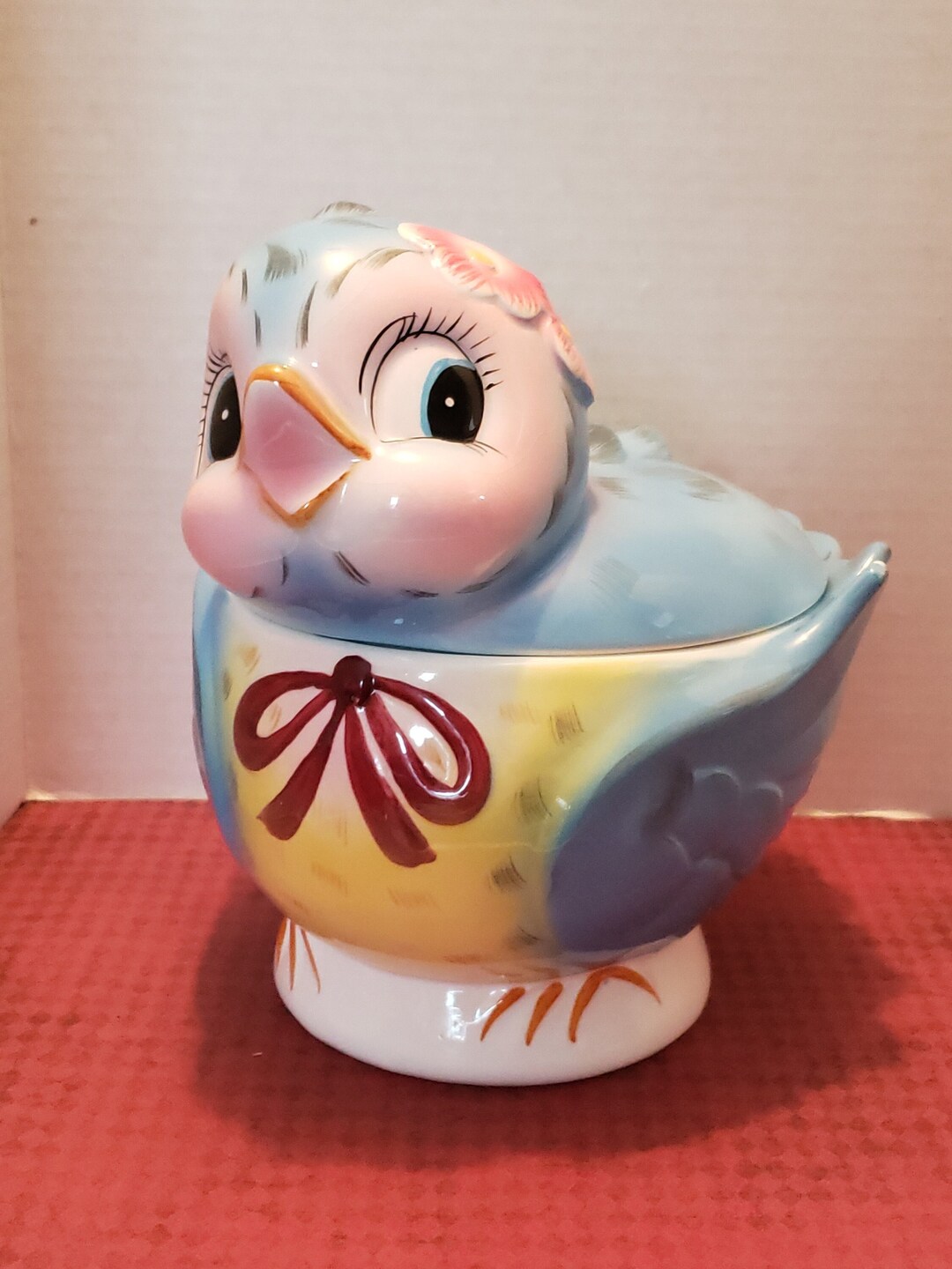 Lefton Blue Bird Cookie Jar Treat Jar / Anthropomorphic Blue Bird, Zeo ...