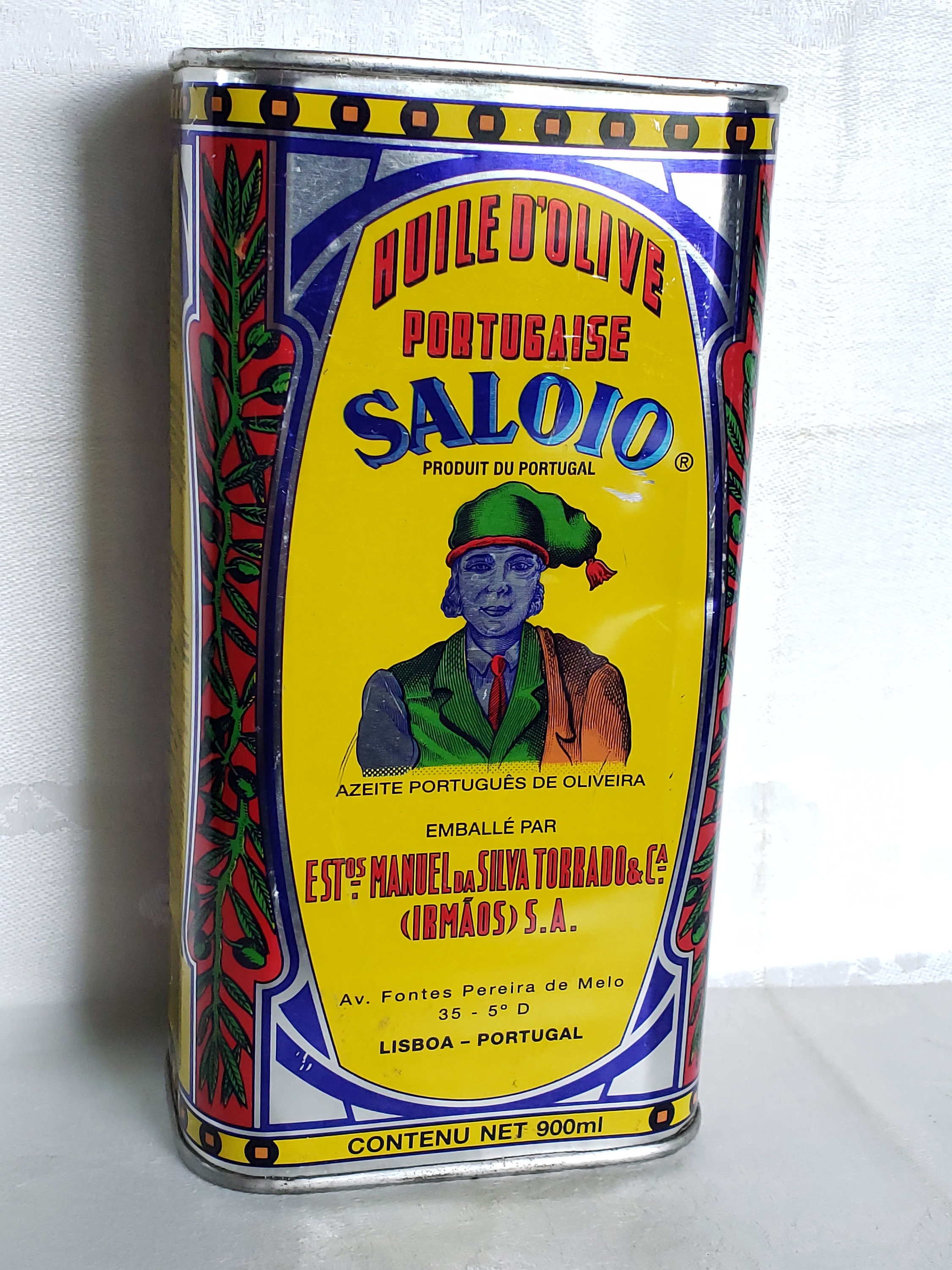 Portugal SALOIO Olive Oil Tin / Contents Emptied Punch Hole | Etsy