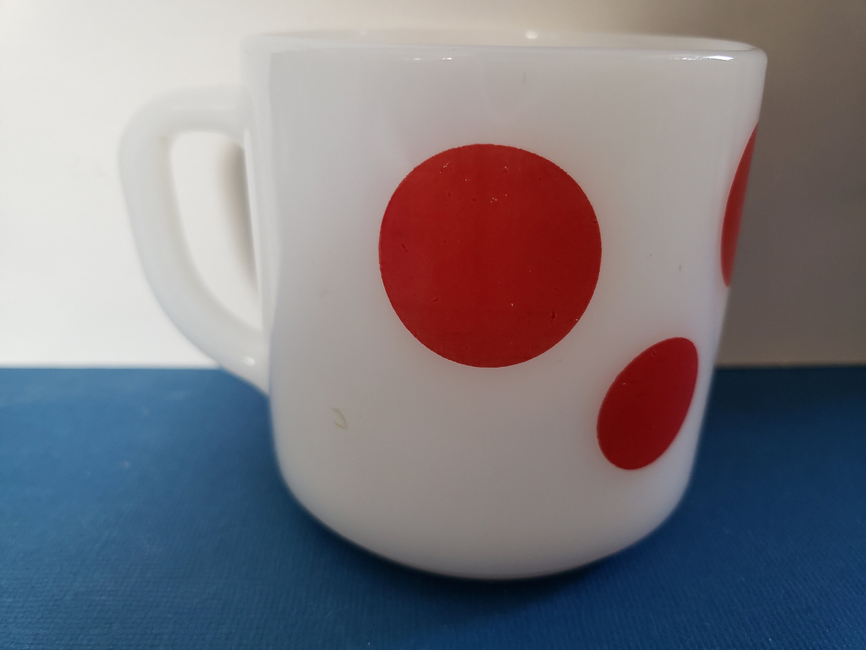 FEDERAL Red Polka Dot Coffee Mug Red White Vintage Stackable | Etsy