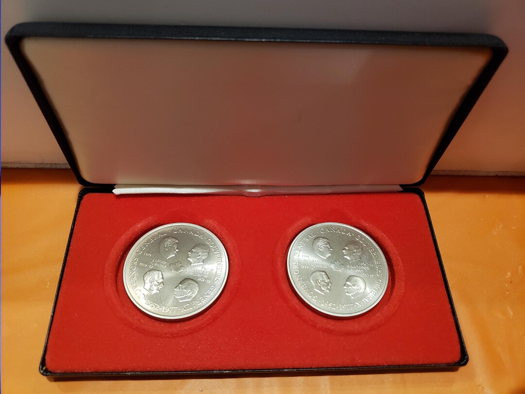 1977 Governor Generals Coin Set ~ 1 Sterling 1.45 Troy Oz & 1 Cupro ...