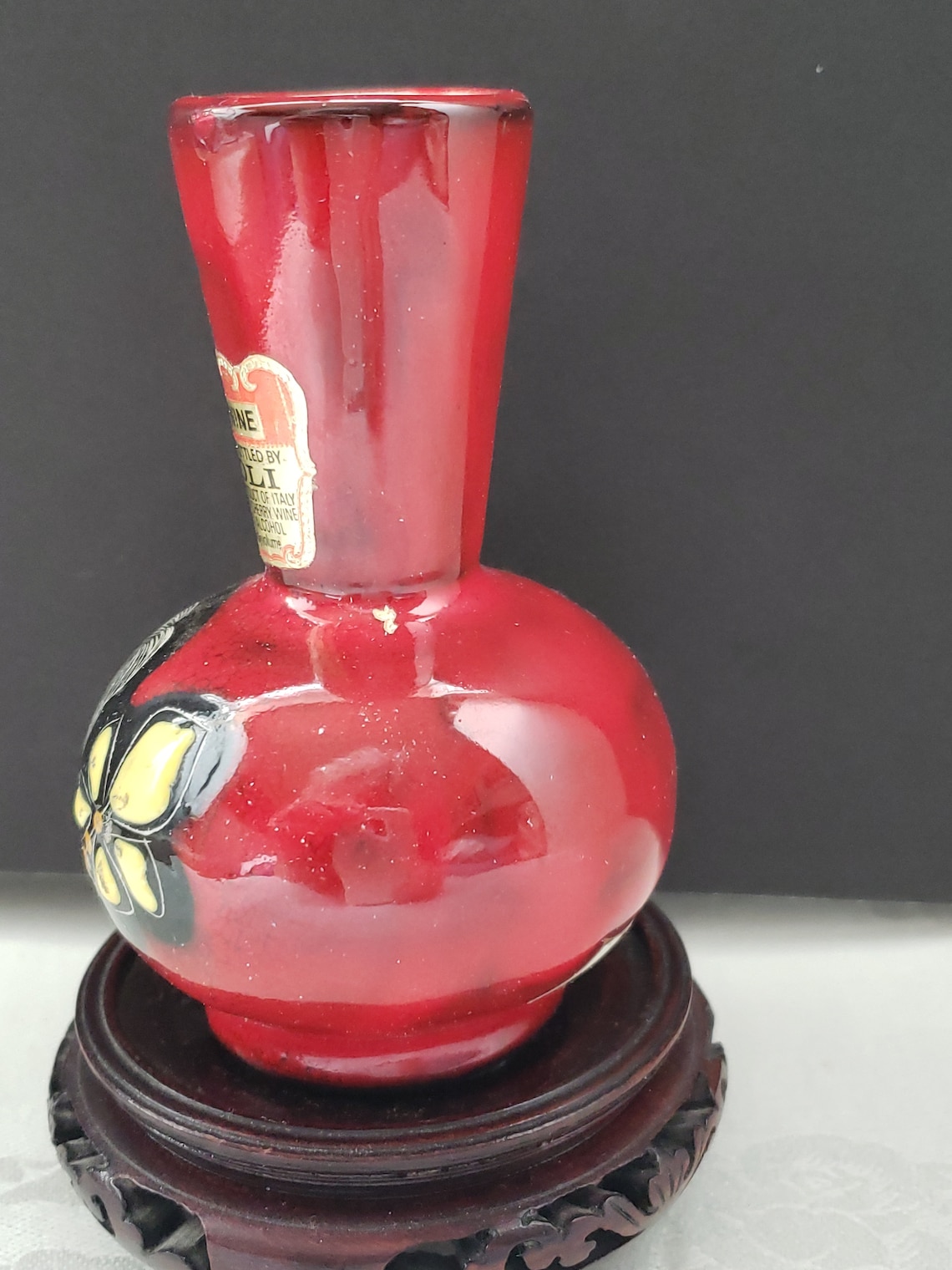 Vintage Drioli Red Ceramic Liquor Bottle Art Deco Hand | Etsy