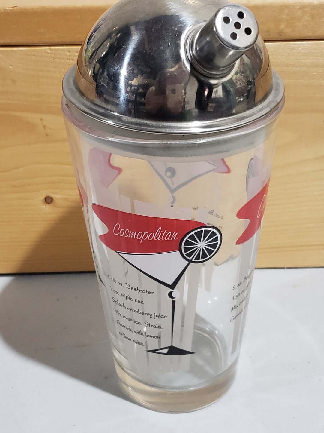 MCM Cocktail Shaker, Art Deco Graphics Recipe Cocktail Shaker ...