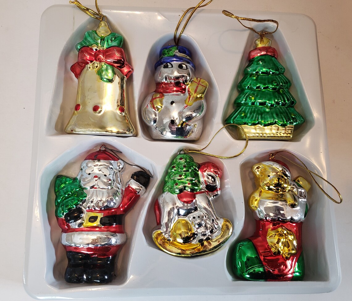 Set of Mercury Glass Looking CERAMIC Christmas Tree Ornaments - Etsy
