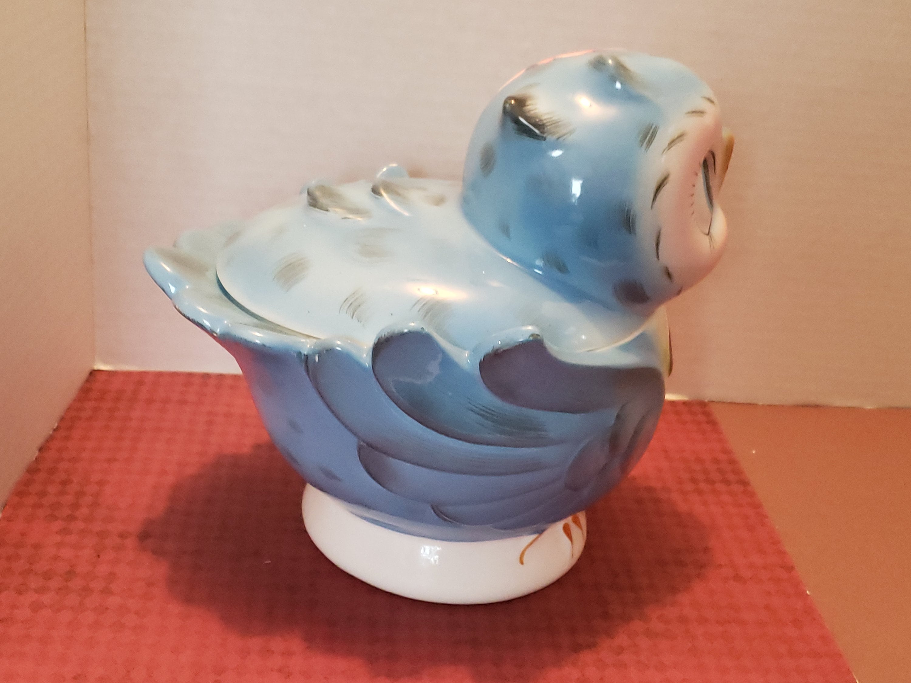 Lefton Blue Bird Cookie Jar Treat Jar / Anthropomorphic Blue Bird, Zeo ...