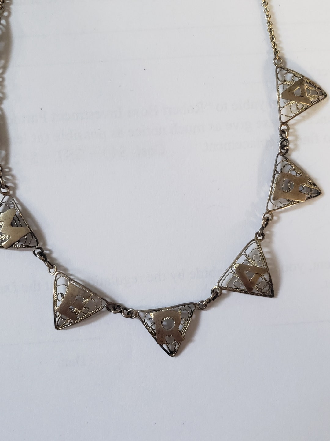 DEMERARA Sterling Filigree 16" Necklace, Unique Rare Jewelry, British ...