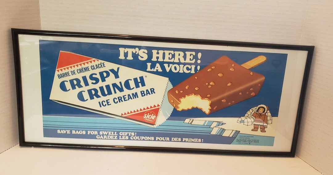 Advertising Store Retail Sign, Crispy Crunch Ice Cream Bar It's Here ...