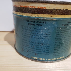 Collectors Coffee Tin, Lithographed Tin, Teal Blue Maxwell House Coffee ...